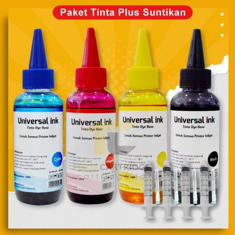Promo Produk Bundling Tinta Refill Ink CMYK 100ml Plus Spuit 5cc Diskon ...