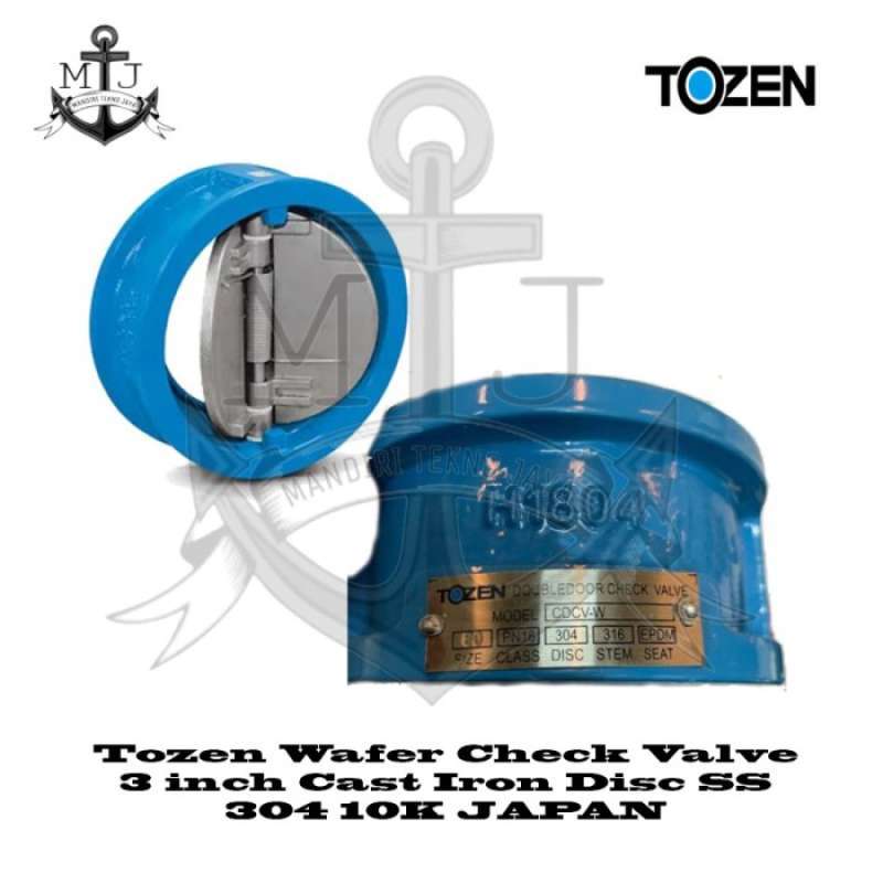 Promo Tozen Wafer Check Valve 3 Inch Cast Iron Disc Ss 304 10k Japan ...