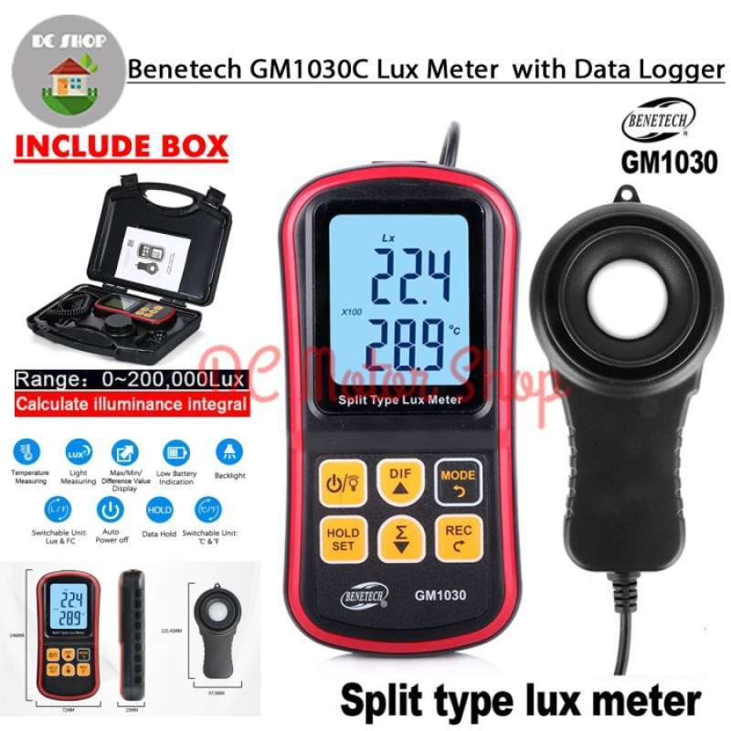 Promo Benetech GM1030C Lux Meter with Data Logger GM 1030C Alat Ukur ...