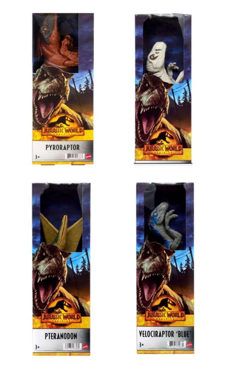 Promo Jurassic World Dominion - Pyroraptor/Atrociraptor/Pteranodon/Blue ...