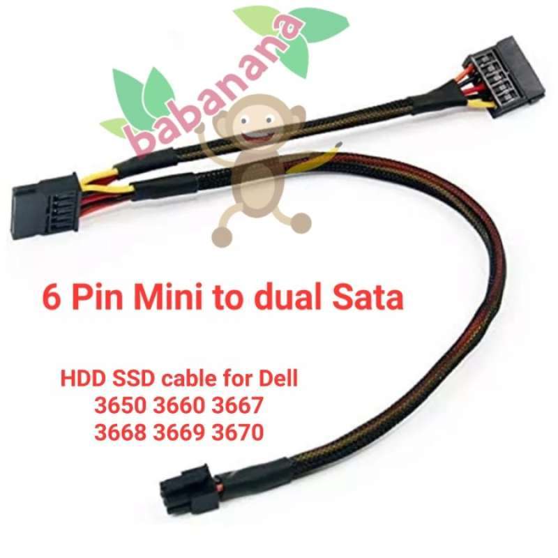 Promo 6 Pin Mini To Dual Sata Power For Dell Kabel Adapter Converter ...