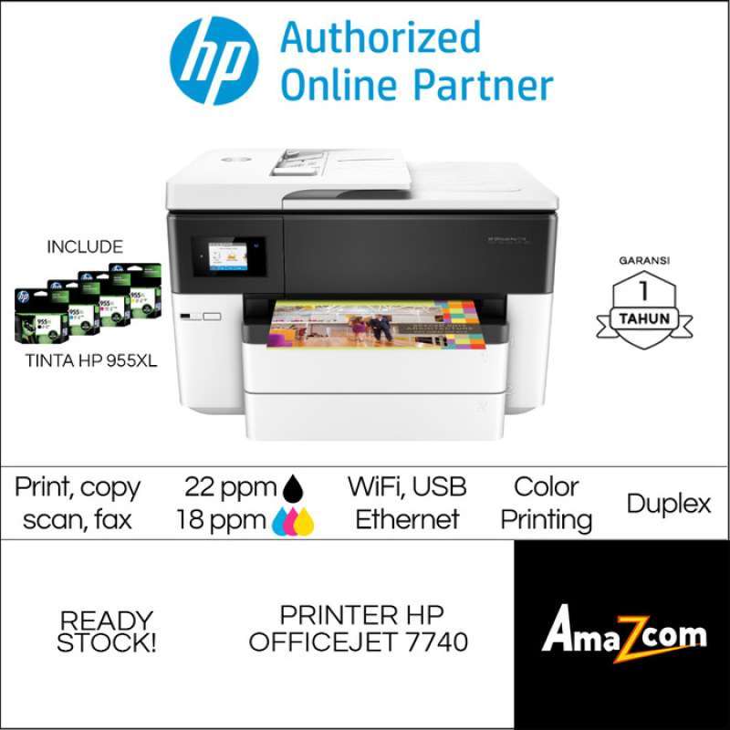 Promo Hp Officejet Pro 7740 Print Scan Copy Fax Printer A3 Wireless ...
