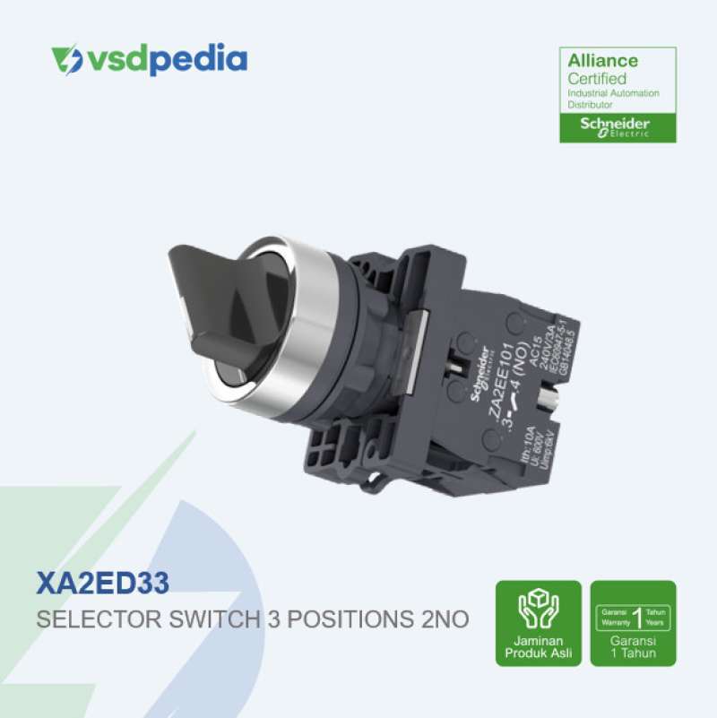 Promo Schneider Electric Selector Switch XA2 22mm 3 Posisi 2NO XA2ED33 ...