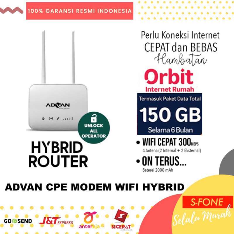 Promo Advan Cpe Start 4G Modem Wifi Router Free Telkomsel Orbit 50Gb ...