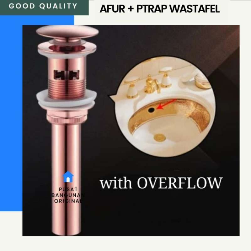 Jual Sifon Botol Avur Pencet P-Trap Pembuangan Wastafel Marroon Rose ...