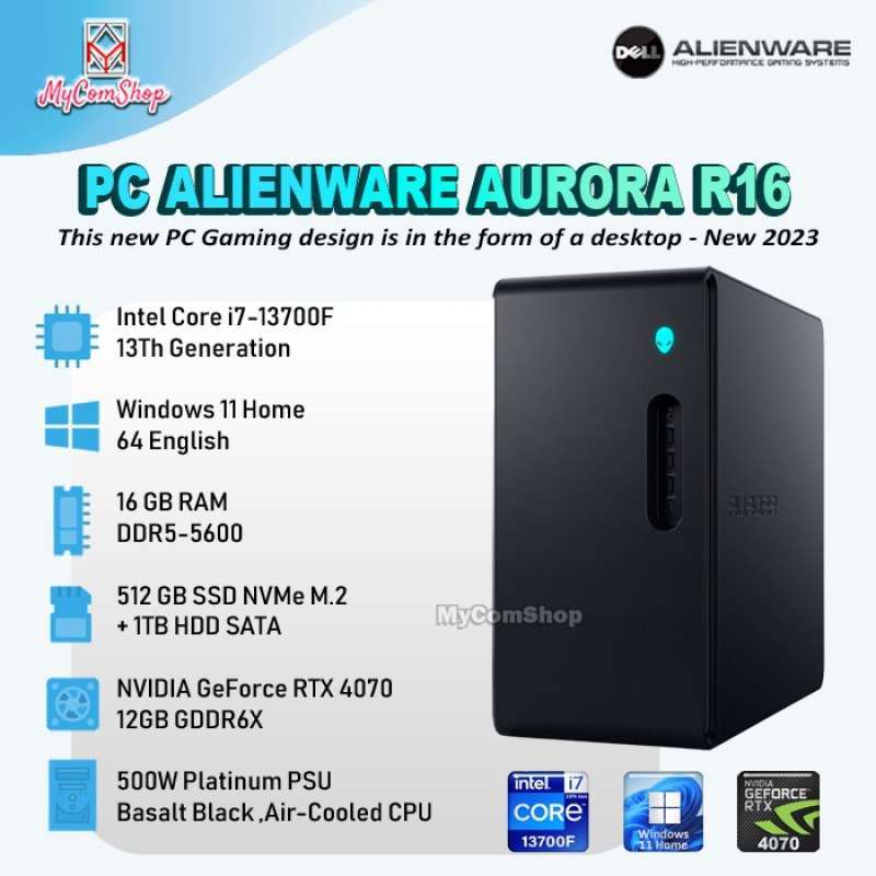 Jual Dell Alienware Aurora R16 I7-13700f 16gb 512gb + 1tb Hdd Rtx 4070 ...