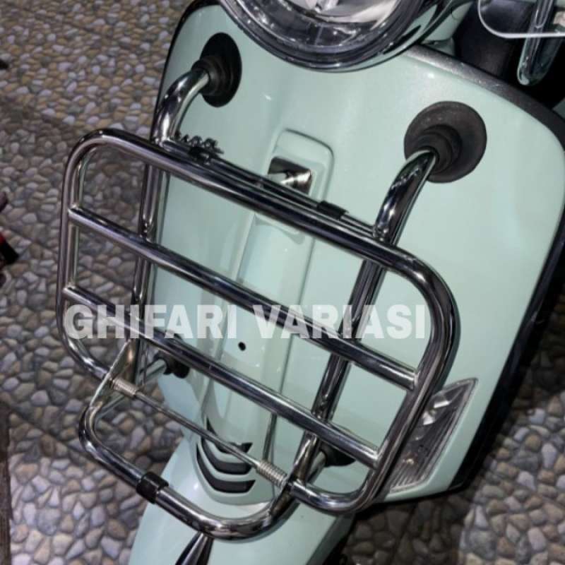Promo frontrack vespa Primavera dan sprint chrome / front rack vespa ...