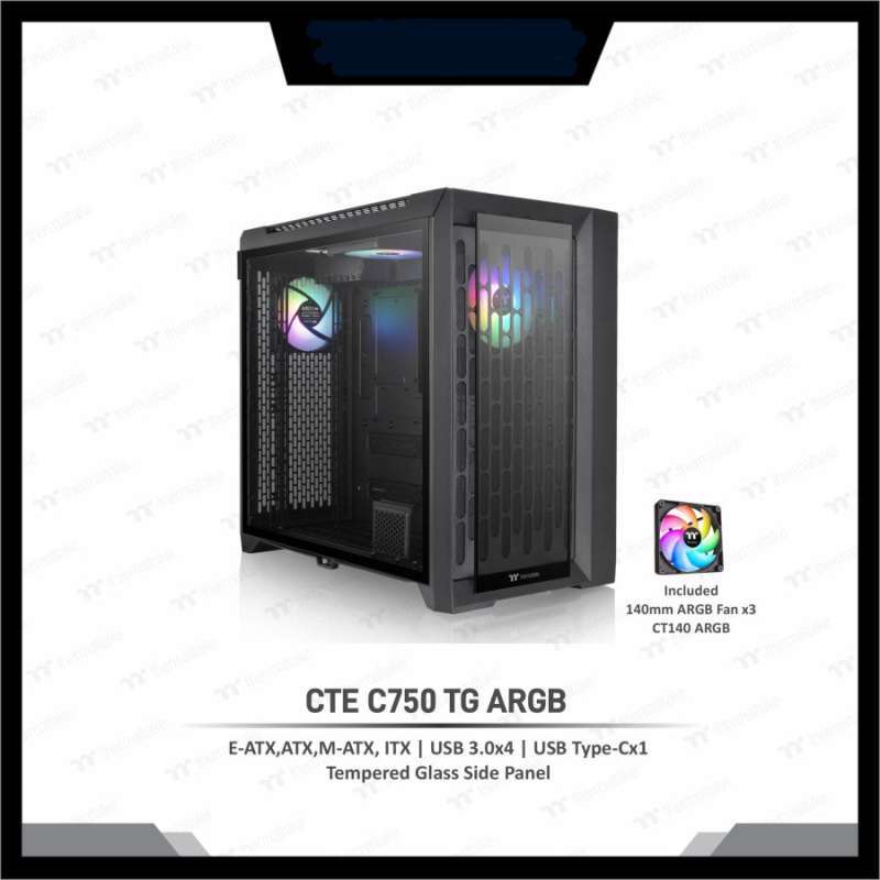 Promo Thermaltake Casing PC CTE C750 TG ARGB Full Tower Chassis CA-1X6-00F1W Diskon 20% di ...