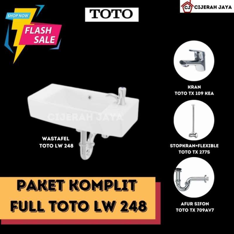 Promo Paket Wastafel Toto Lw 248 Jt1 + Alat Full Toto / Washtafel Toto ...