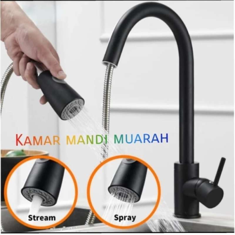 Jual kran dapur panas dingin bisa tarik hitam di Seller Waroka Store ...