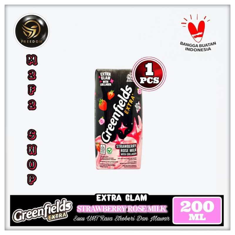 Promo Greenfields Susu Kotak UHT Extra Glam Strawberry Rose Milk | Stroberi Mawar - 200 ml ...