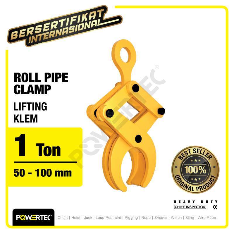 Jual POWERTEC Roll Pipe Lifting Clamp / Klem Angkat Pipa Tabung 1 Ton di Seller Powertec ...