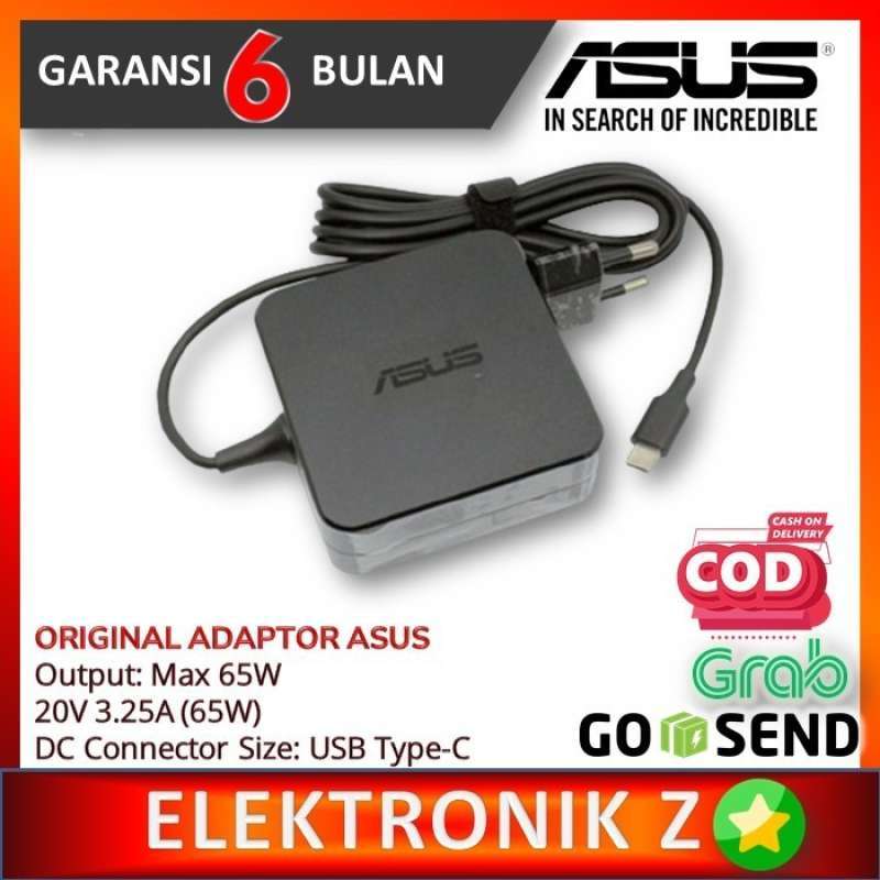 Promo Adaptor Charger Laptop Asus 20V 3.25A 65W USB Type C Original Diskon 23% di Seller Tuskar ...