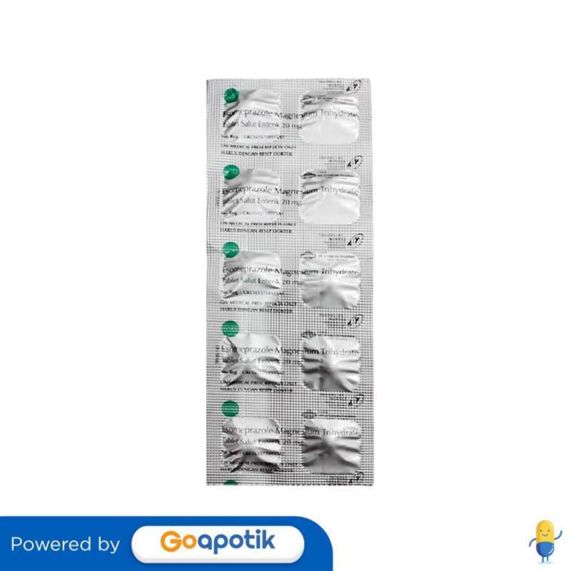 Jual ESOMEPRAZOLE MAGNESIUM TRYHYDRATE ETERCON 20 MG STRIP 10 TABLET di Seller Apotek Potenza ...