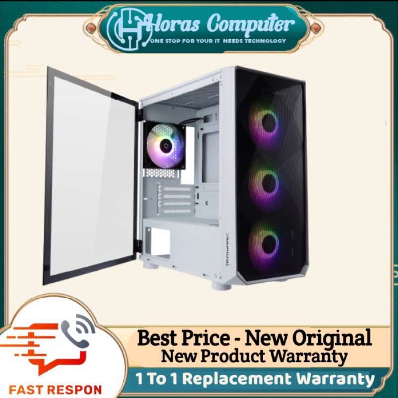 Jual Tecware Forge M Omni Argb Mesh Mid Tower Micro Atx Case Tg White ...