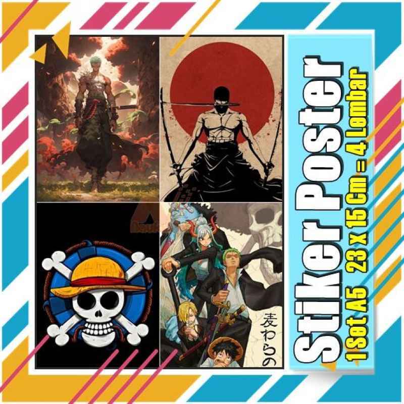 Jual Stiker Label One Piece 3 Luppy zoro Brock sanji coper nami robin ...
