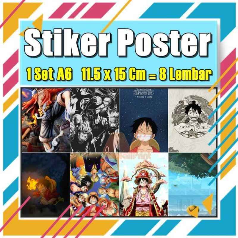 Jual Stiker Label One Piece 3 Luppy Zoro Brock Sanji Coper Nami Robin