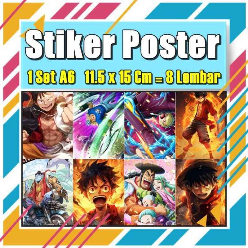 Jual Stiker Label One Piece 3 Luppy zoro Brock sanji coper nami robin ...