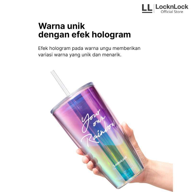 Promo Locknlock Botol Minum Rainbow Double Wall Cold Cup With Straw ...