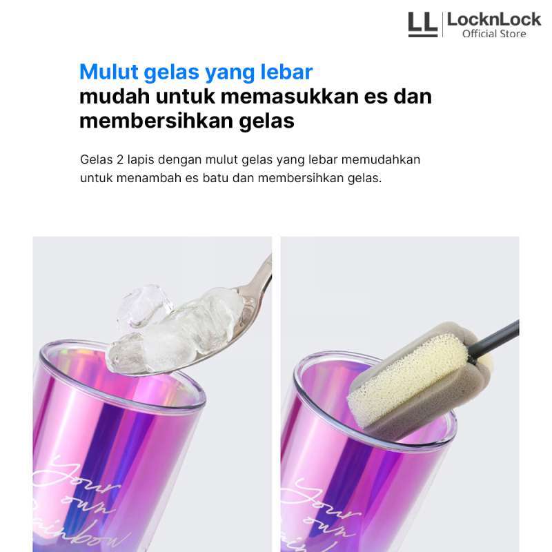 Promo Locknlock Botol Minum Rainbow Double Wall Cold Cup With Straw ...