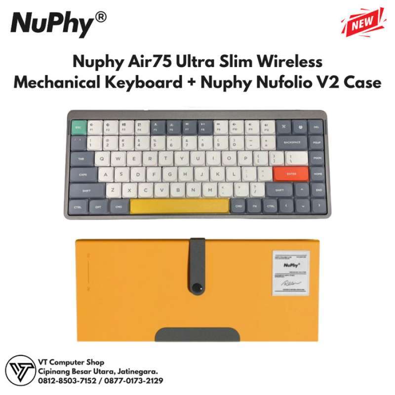 Promo Nuphy Air75 Ultra Slim Wireless Mechanical Keyboard + Case ...