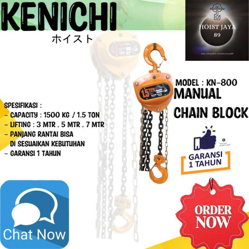 Promo KENICHI Chain Block 1,5 Ton 5 METER JAPAN Diskon 23% di Seller ...