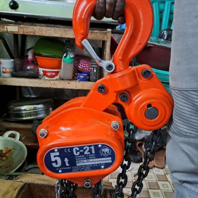 Promo Elephant Chain Block 5 Ton 12 Meter Takel Katrol Takel Manual ...
