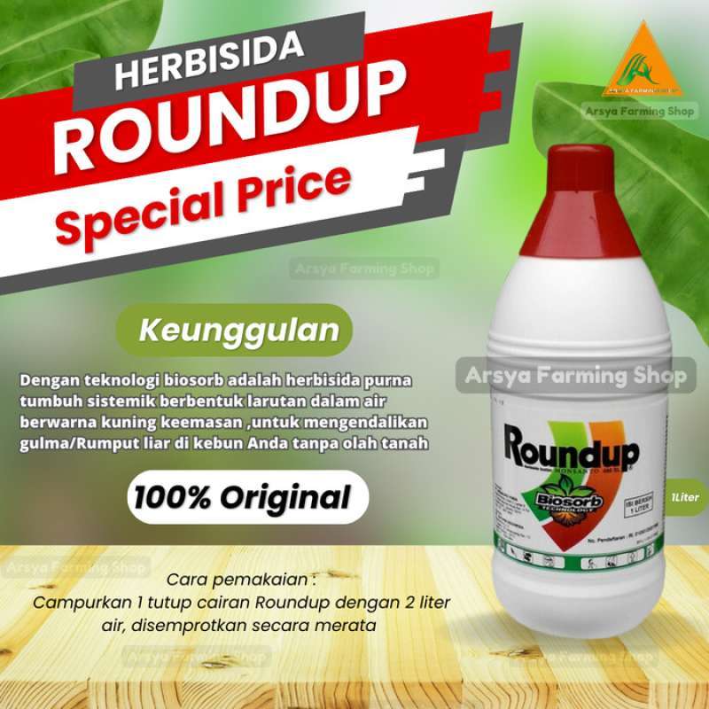 Promo Roundup 486 Sl 1 Liter Obat Pembasmi Rumput Liar Gulma Atau ...