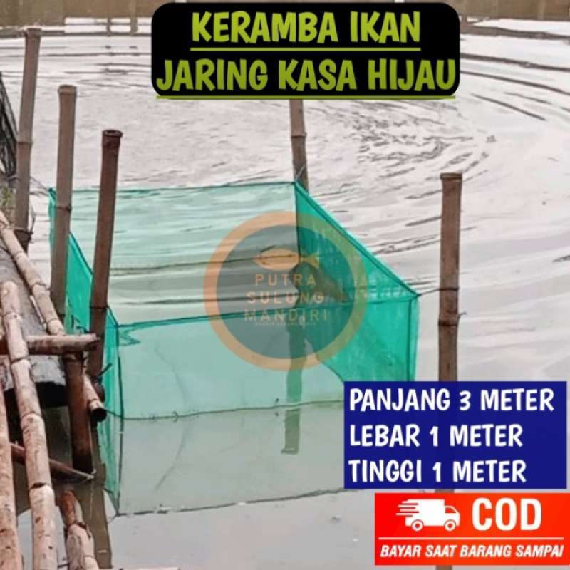 Promo K311 Jaring Keramba Ikan Kasa Ukuran 3x1x1 Siap Pakai Plus Tali ...