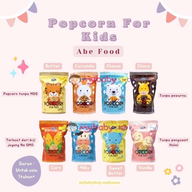 Jual Abe Food - Popcorn For Kids Tanpa Msg & Pengawet / Pop Corn ...
