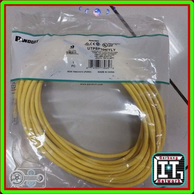 Promo Patchcord Cat6 10 Meter Panduit Pannet Utpsp10myly Patch Cord ...