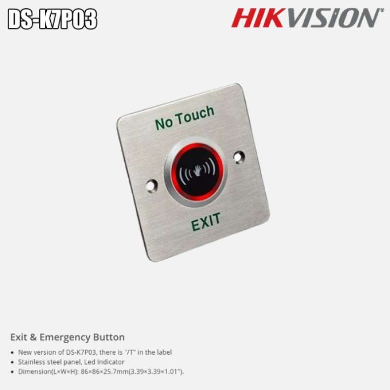 Promo Accessories Exit Dan Emergency Button Hikvision Ds-K7P03 Diskon ...