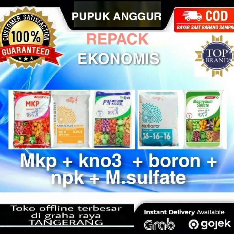 Promo 5 Pupuk Anggur Ekonomis Kemasan Repack Mkp Kno3 Putih Npk Boron ...