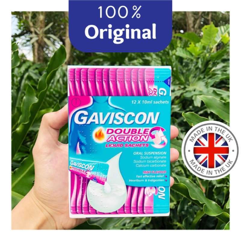 Promo Gaviscon Double Action 12 Sachets @10Ml - Mint Flavor - Made In ...
