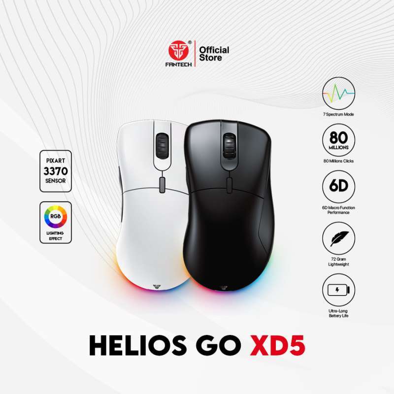 Jual Fantech Helios Go Xd5 Wireless Mouse Gaming Pixart 3370 Di Seller ...