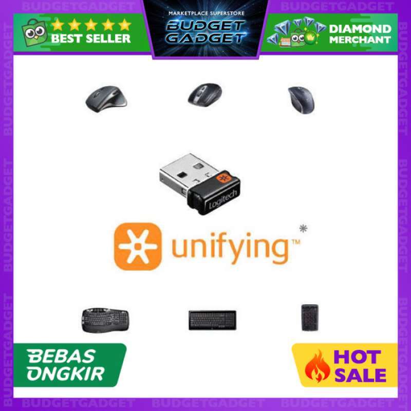 Promo Wireless Dongle Receiver Unifying Logitech Mouse Keyboard Diskon ...