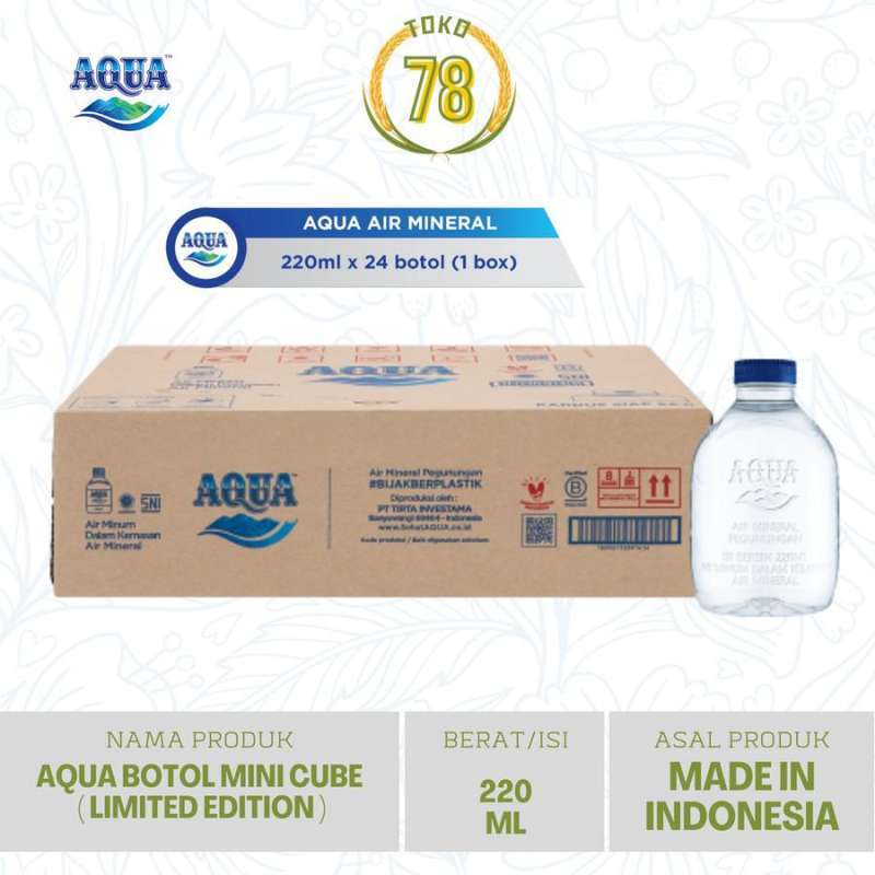 Jual Aqua Mini Kemasan Baru Limited Edition Cube 220ml X 24 Botol (1 ...