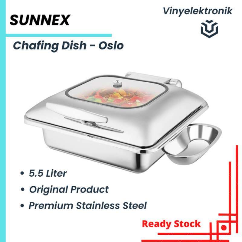 Promo Sunnex Chafing Dish Round Induction 6.8 L Oslo W35120 Stainless ...