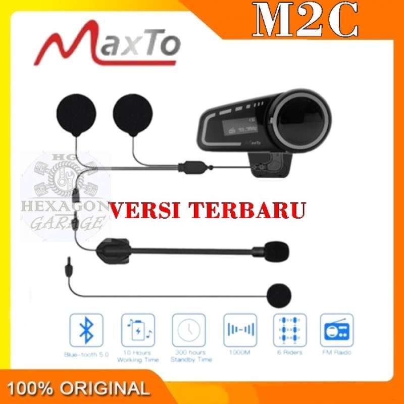 Promo Intercom Maxto M2c Bluetooth Helm Fm Radio 6 Rider Diskon 23% Di ...