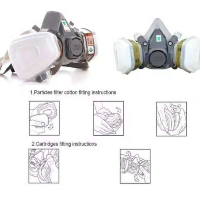 Promo 3M Half Facepiece Masker Gas Respirator Laboratorium Safety ...