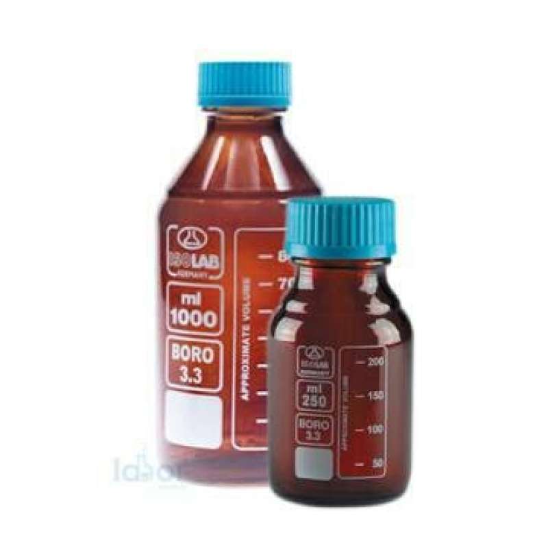 Promo Laboratory Bottle 250 Ml Amber Narrow Neck Isolab/botol ...