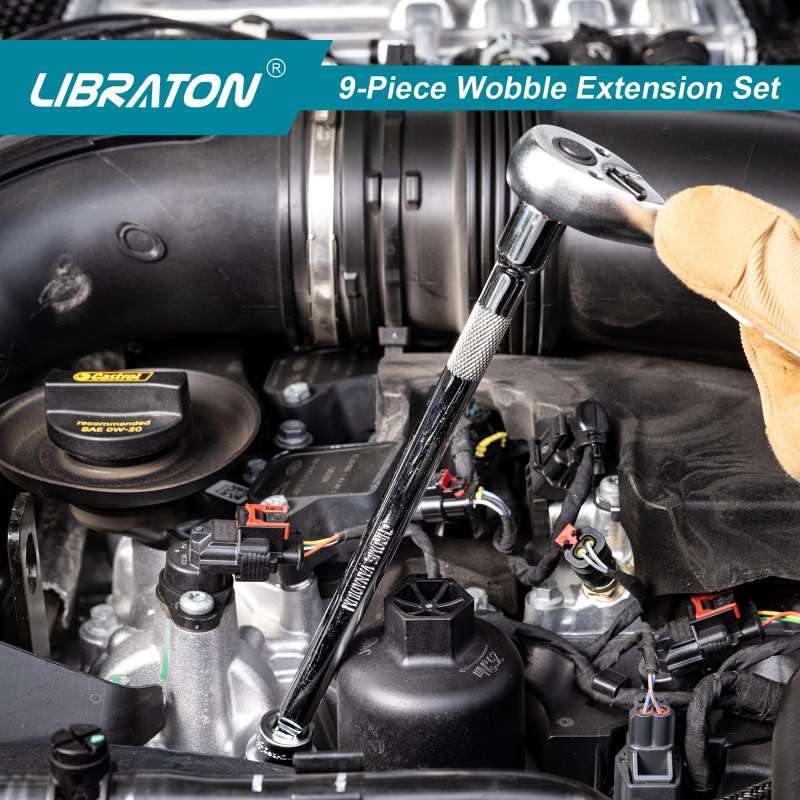 Promo LIBRATON Wobble Extension Set 1/4'' 3/8'' 1/2'', Wobble Socket ...