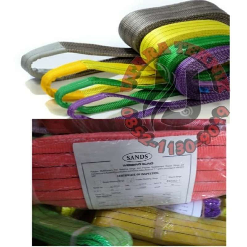 Promo Sands Webbing Sling Sandy Web Sling Belt Polyester 5 Ton X 6 Meter Diskon 23% Di Seller ...