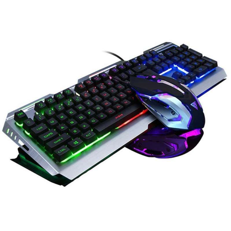 Promo Combo Gaming Keyboard RGB Mechanical Feel with Mouse - V1 - Black ...