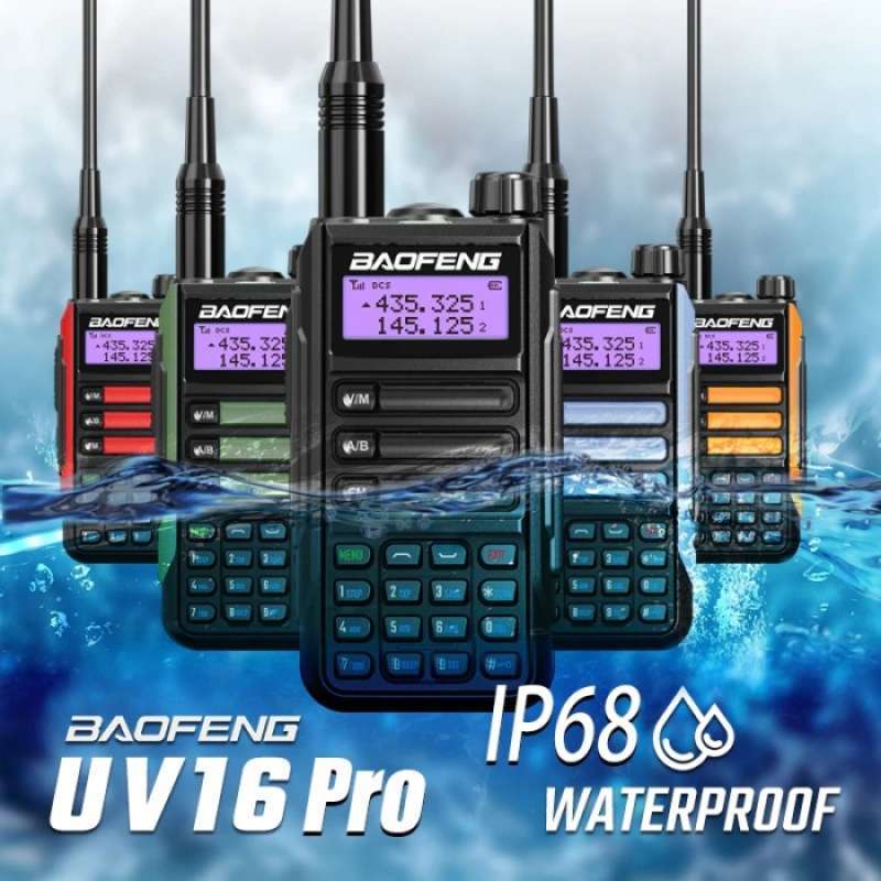 Jual NEW HT BF UV-16 Pro Walkie Talkie IP68 VHF UHF FM Radio 10W 8800Mah di Seller Elekto Store ...
