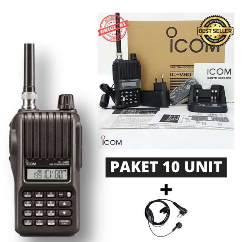 Jual 10 Unit HT Handy Talky ICOM IC-V80 / Walky Talkie ICOM v80 Lithium ...