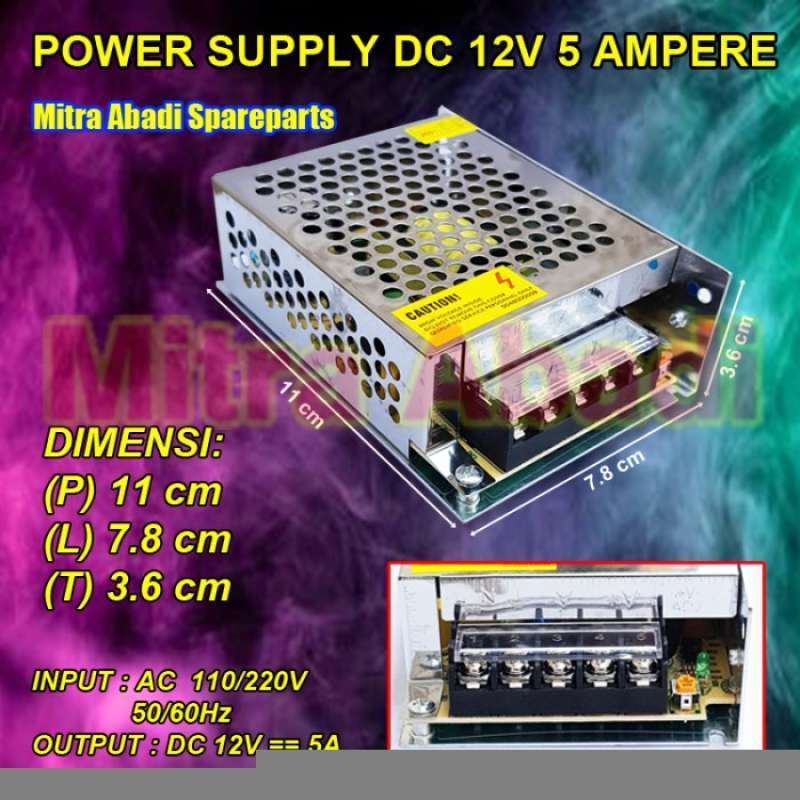 Promo Power Supply Jc-60-12 Dc 12V/12 Volt 5A/5 Ampere 60W/60 Watt Diskon 23% di Seller ...