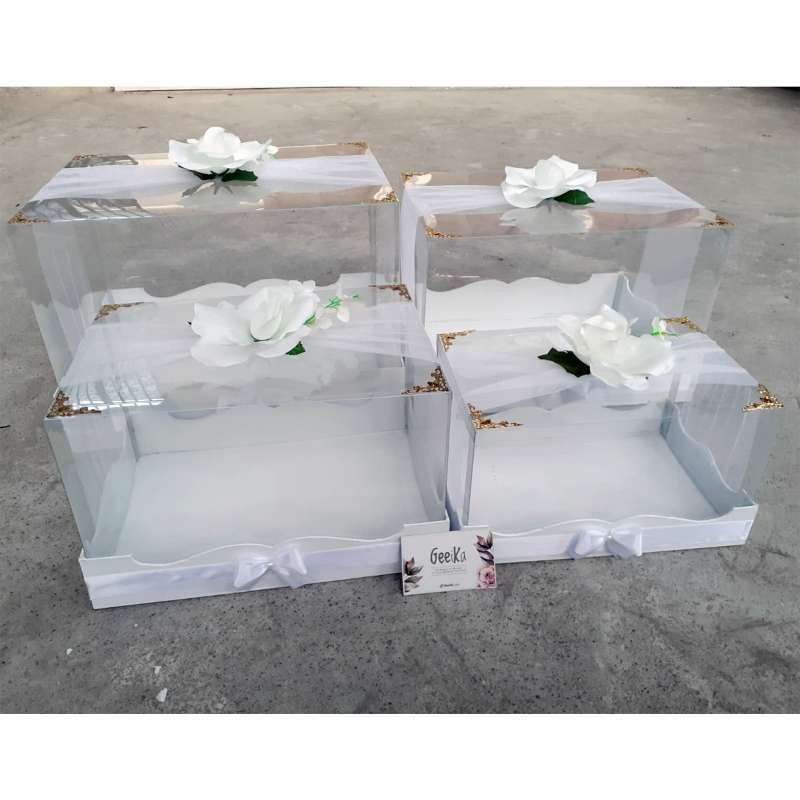 Jual Kotak Box Hantaran Seserahan Mika Jumbo Paket 4 Kotak Lamaran ...