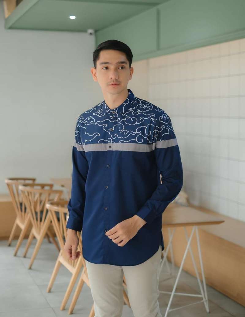 Jual Grazzi Arrival Kemko Sublim Mega Mendung / Kemeja Koko Kombinasi ...