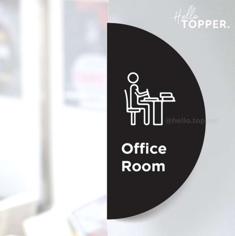 Promo Sign Board Akrilik Half Round Papan Tanda Acrylic Signage Office ...